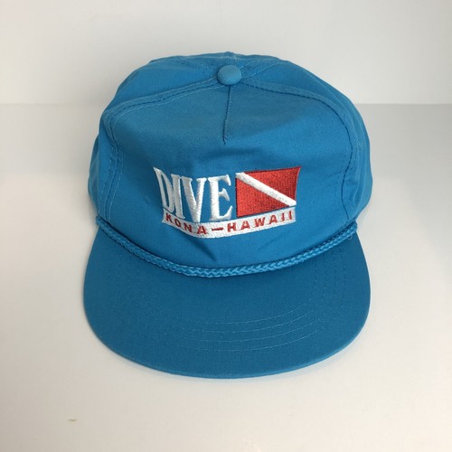 Dive Kona Hawaii Scuba Hat Blue Embroidered Adjustable Cap 1990s ...