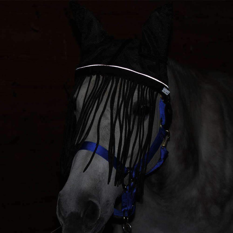Derby Premium Reflective Mesh Horse Fly Bonnet with Fringe and Soft ...