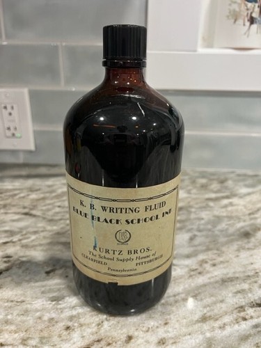 K. B. Writing Fluid Black School Ink Kurtz Bros. New Old Stock | eBay