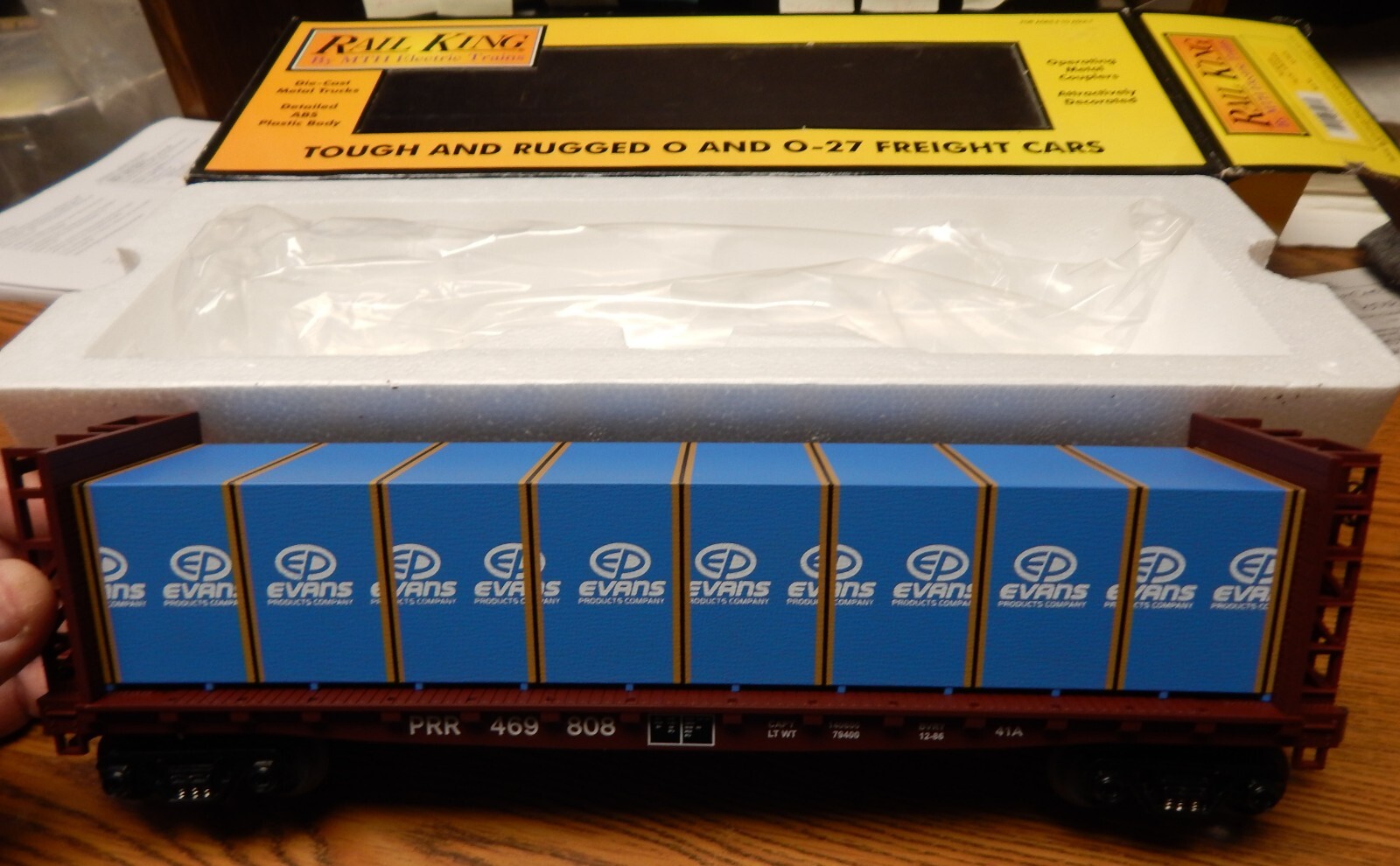 MTH RAIL KING 30-7007A PENNSYLVANIA FLAT CAR W/BULKHEADS NEW IN BOX O ...