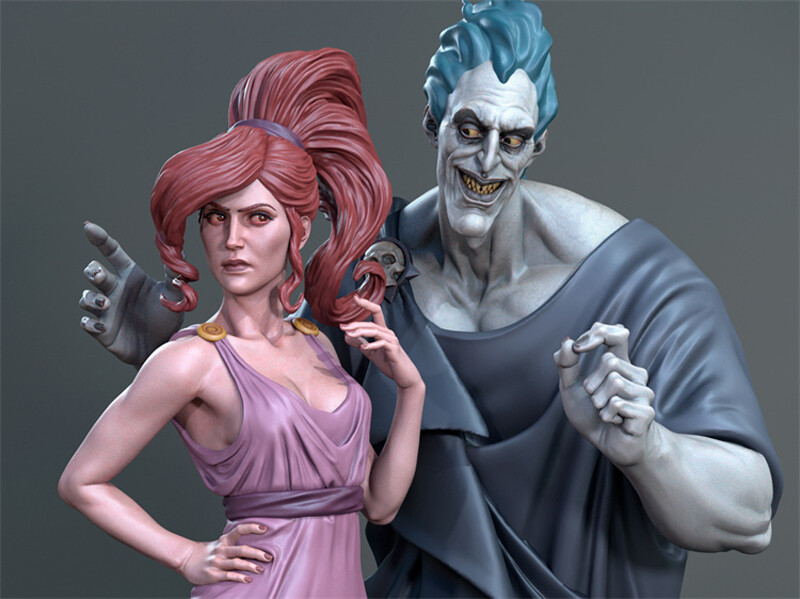 1/6 34cm Hades Megara 3D Print Garage Kit Figure Model Unpainted ...