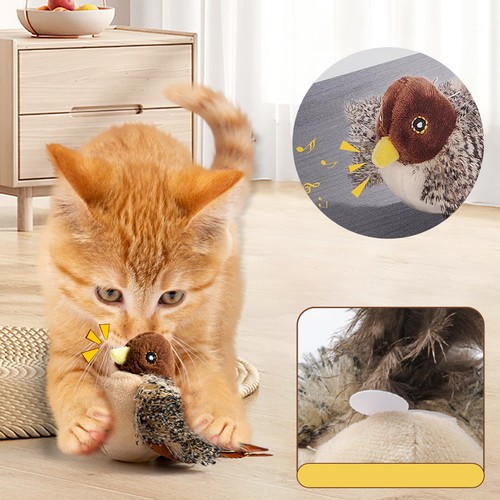 Bird Cat Toy Interactive Chirping Bird Cat Flapping Automatic Toys For ...