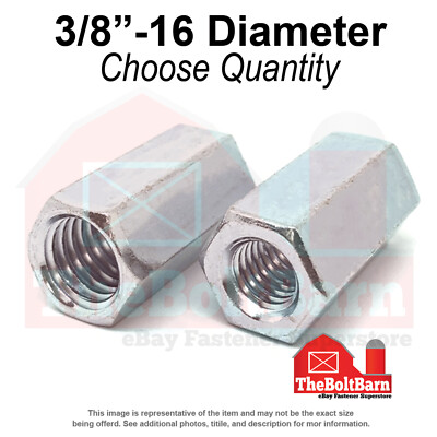 3/8"-16 to 1/4"-20x1" Reducer Coupling Nuts Coarse Grade A Zinc (Pick ...