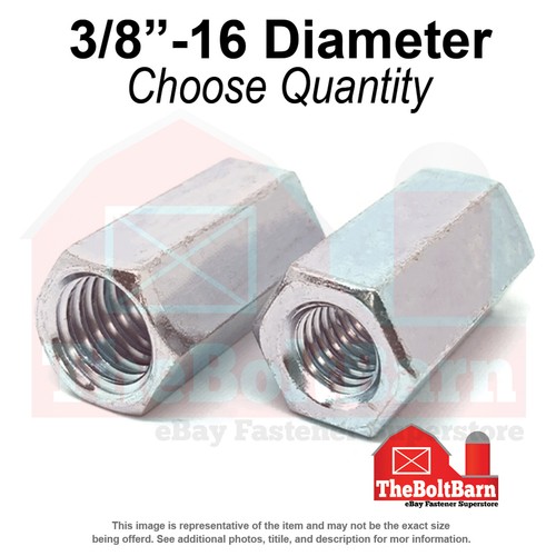 3/8"-16 to 1/4"-20x1" Reducer Coupling Nuts Coarse Grade A Zinc (Pick ...