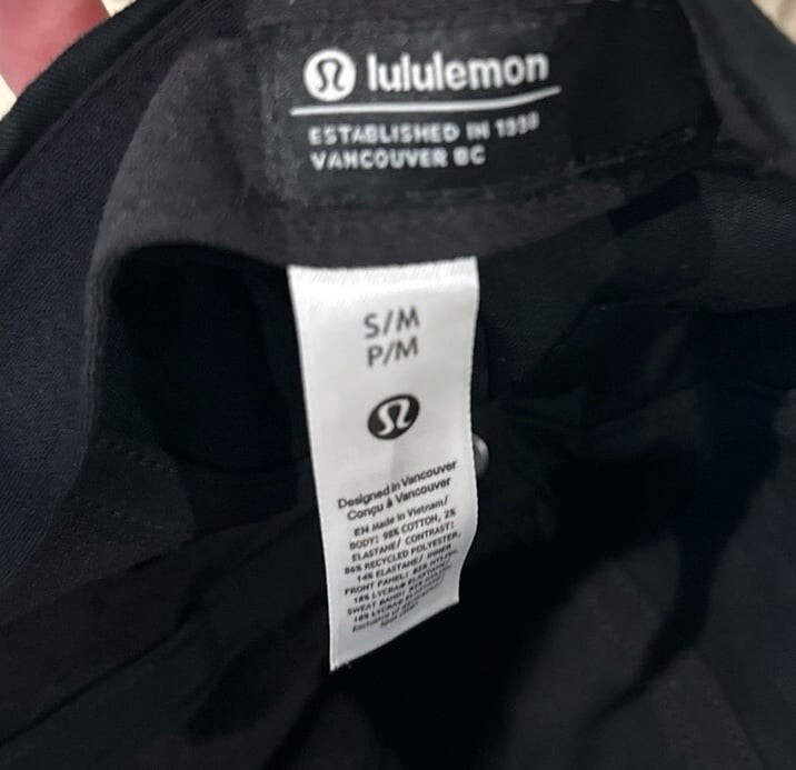 Lululemon Baseball Black Logo Adjustable Strap Unisex Running Workout ...
