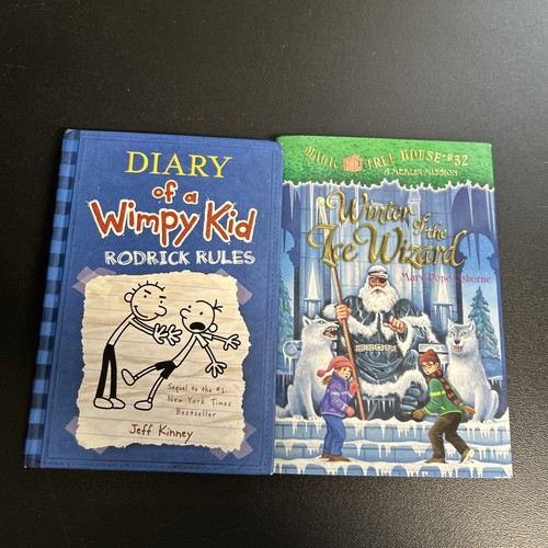 Lot Of 2 Books: Diary of a Wimpy Kid & Winter Of The I E Wizard ...