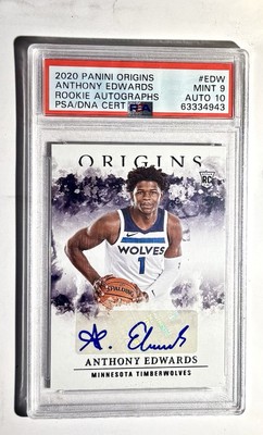 ANTHONY EDWARDS Rookie autograph 2020-21 origins no. RA/RFW PSA 9 auto ...