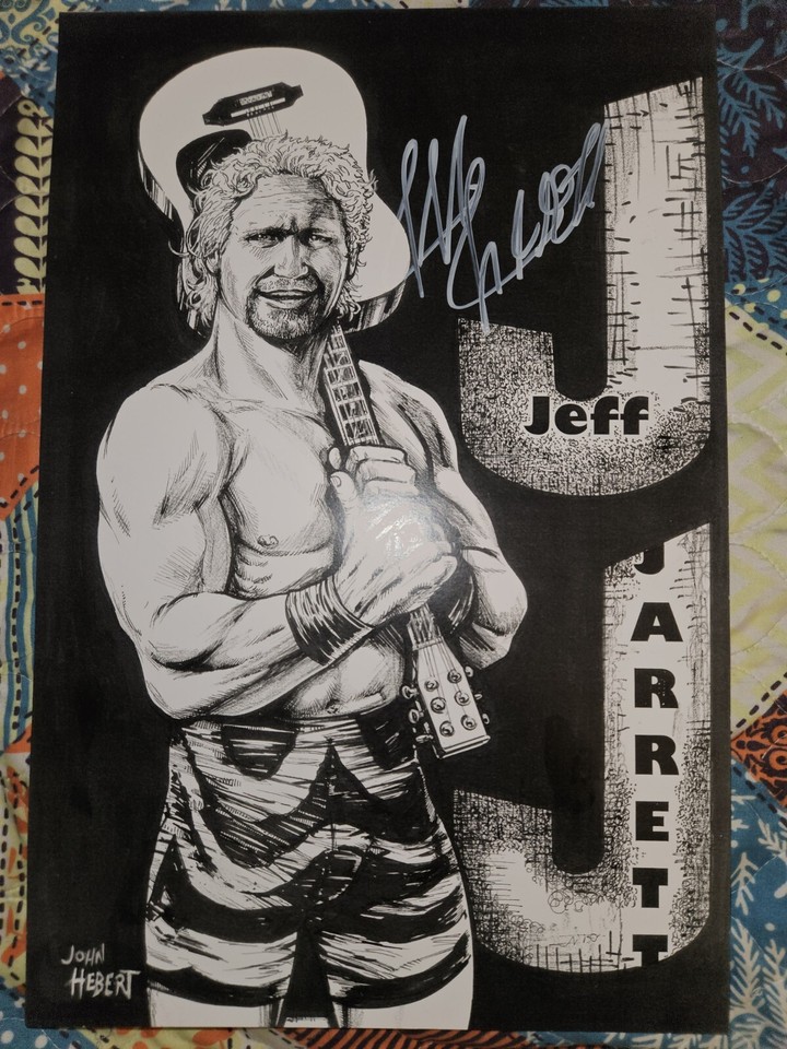 WCW TNA Jeff Jarrett Signed Autograph 11x17 John Hebert Lithograph ...