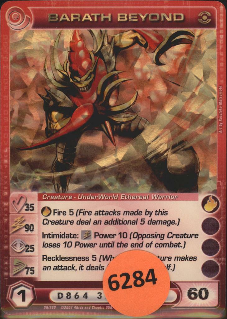 (6284) BARATH BEYOND 35/90/25/75/60 Super Rare Foil Chaotic Card ...