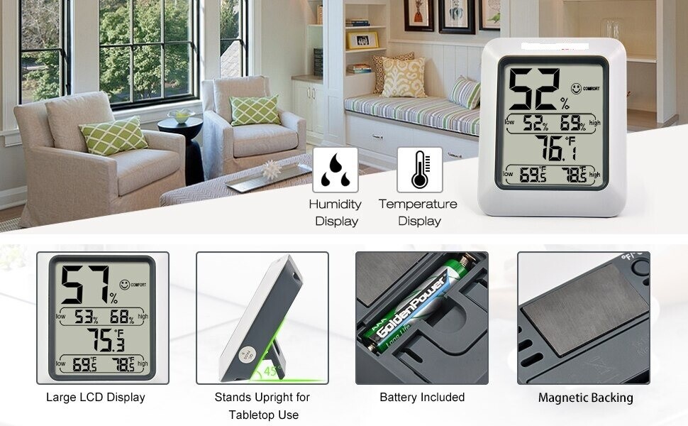 Digital Thermometer Hyg rometer Incubator Hatching Eggs MAX MIN Memory ...