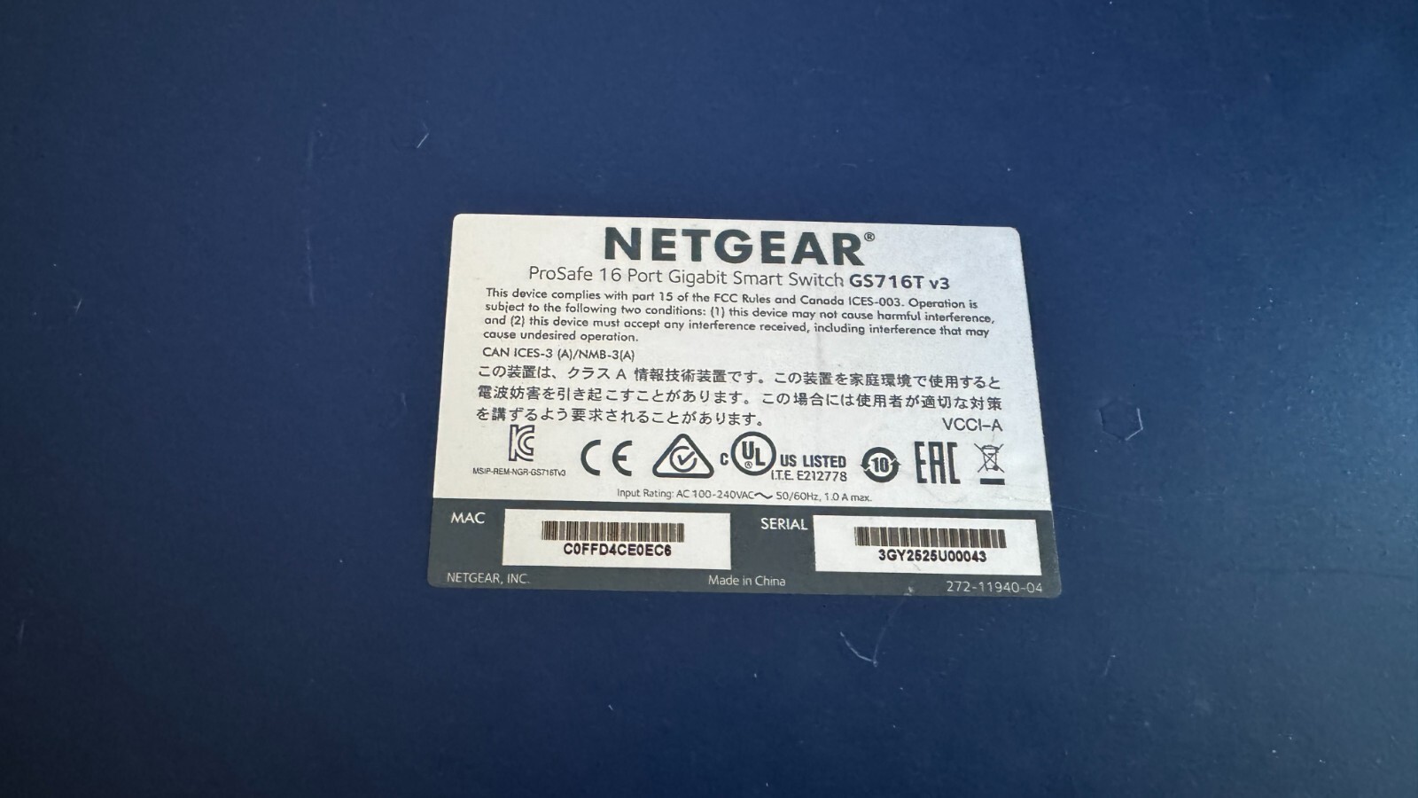 NETGEAR ProSafe 16-port Gigabit Smart Switch - GS716TV3 for sale online ...