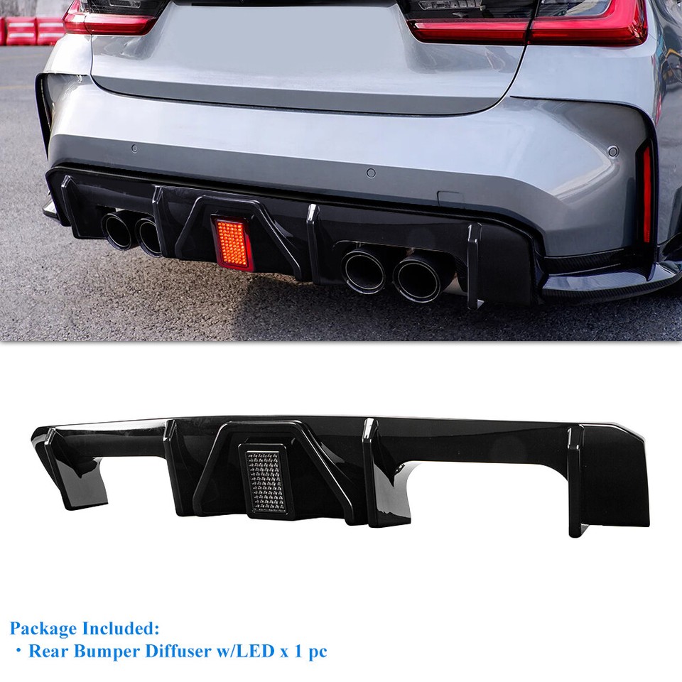 For 2021-2024 BMW M3 G80 Rear Bumper Diffuser, M4 G82 G83 Rear Bumper ...