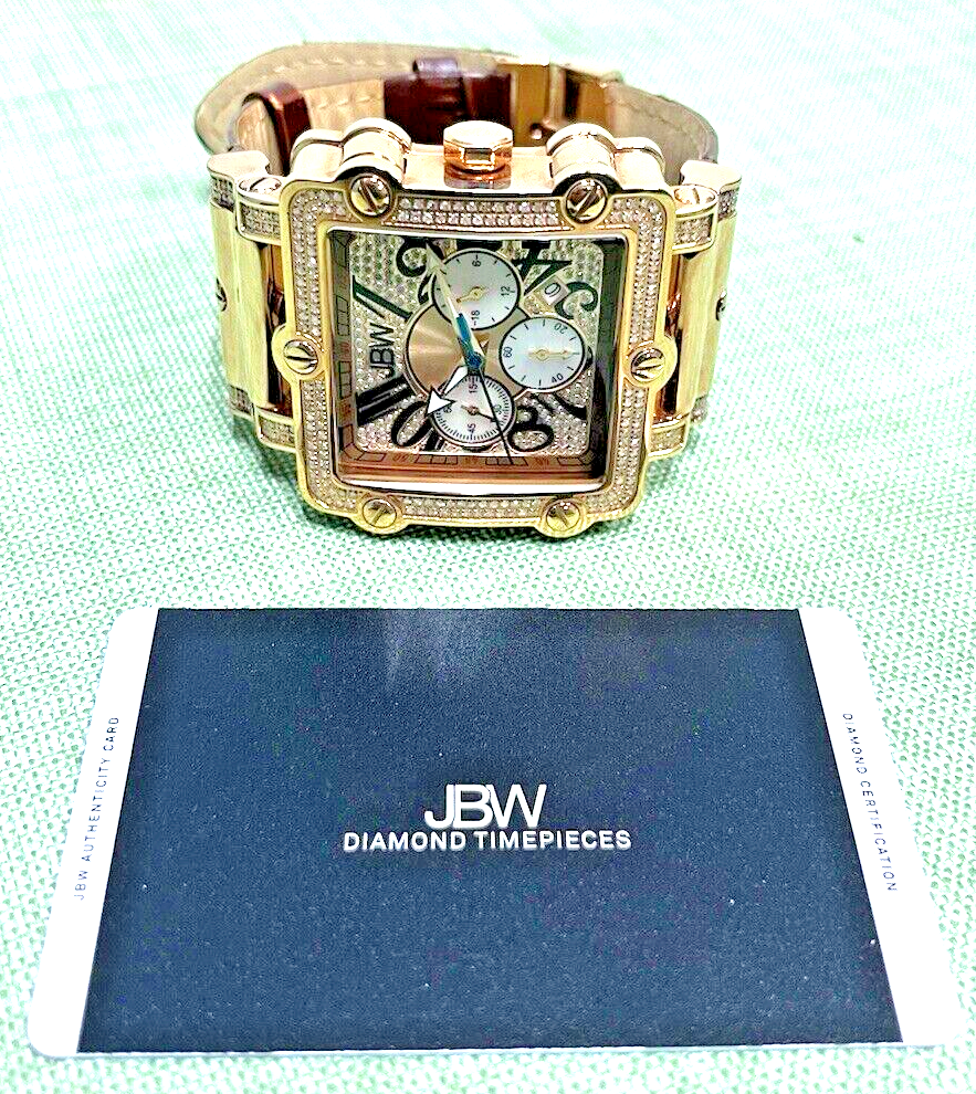 JBW Men's Luxury Phantom 1.00 ctw Diamond Chronograph Wrist Watch ROSE ...