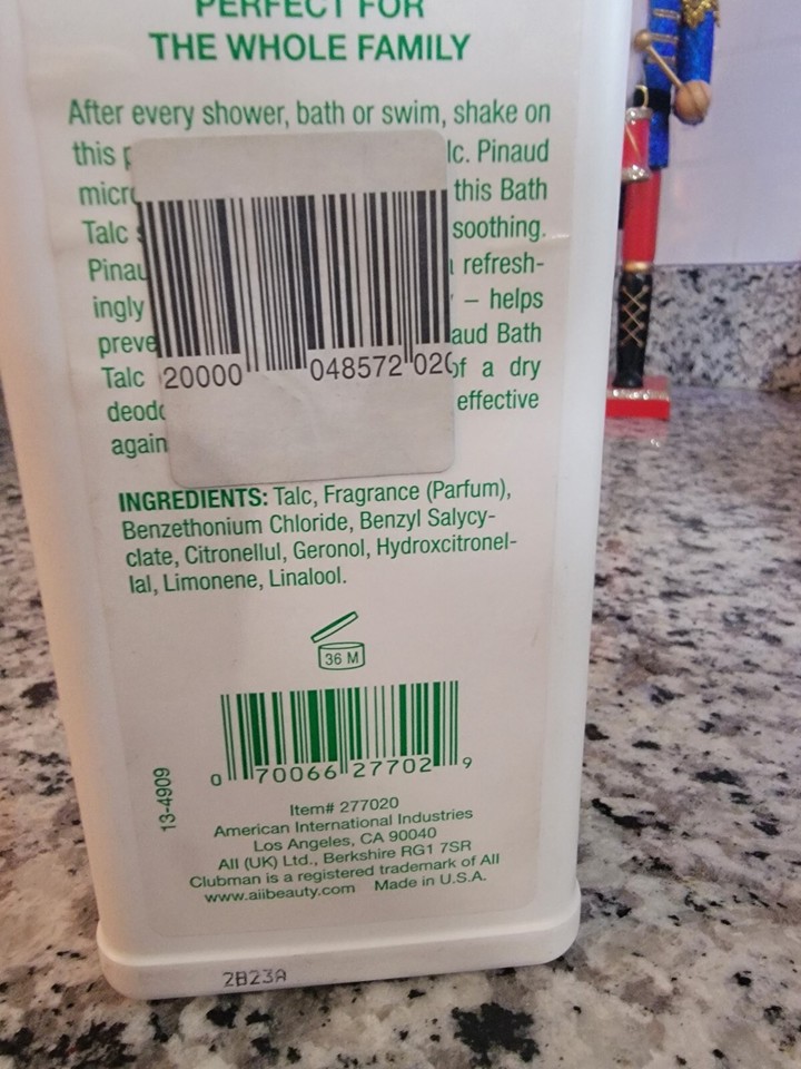 Clubman Pinaud Bath Talc Pure White Powder W/ Deodorant 9 oz | eBay