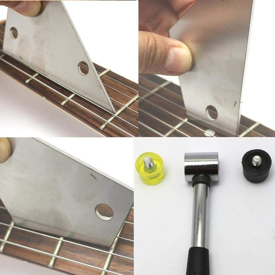Guitar Luthier Tool Kit Rubber Hammer File Fret Crowning Rocker ...
