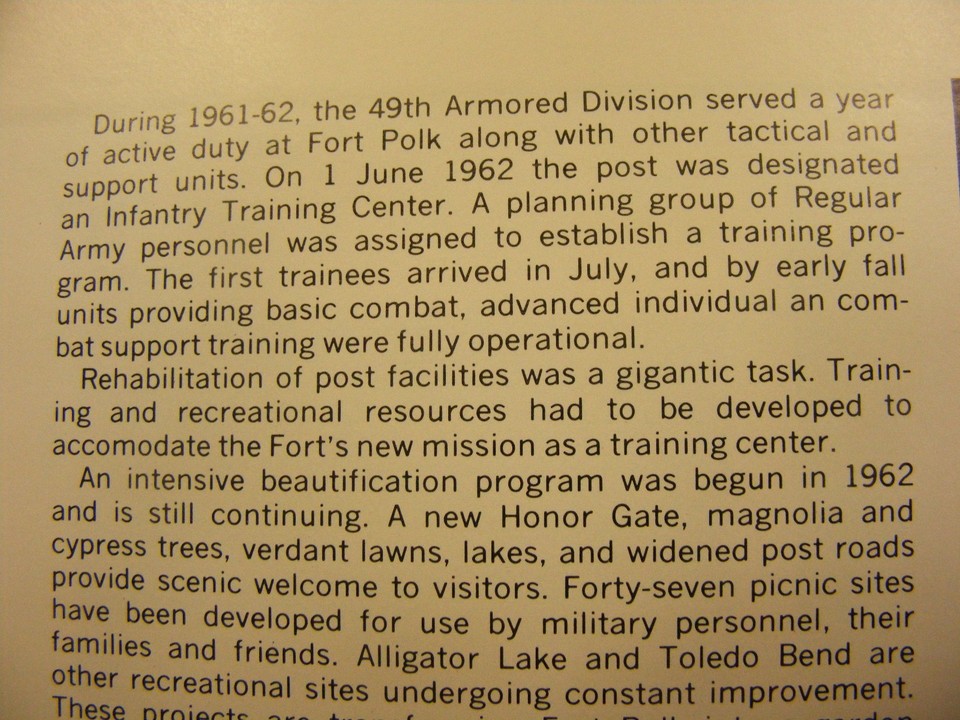 1974 US Army Training Center Fort Polk LA Comp. A. 4th BN 1st BDE ...