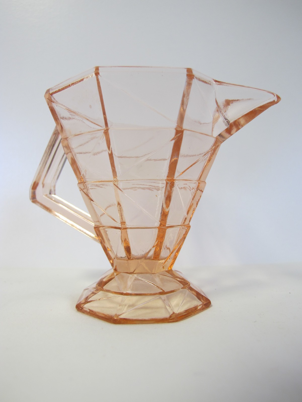 VINTAGE INDIANA GLASS PINK DEPRESSION CRACKED ICE PATTERN CREAMER AND ...