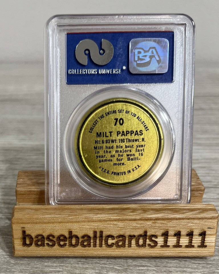 1964 Topps Baseball Coins/Pin #70 Milt Pappas..PSA 7 NM Near Mint i5G ...