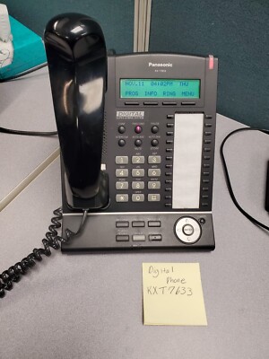 Panasonic KX-T7633 Digital Telephone Black 3-Line LCD Proprietary Phone ...