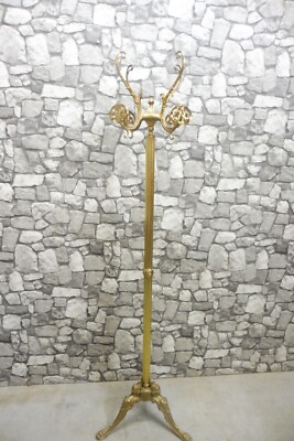 Mid Century Hollywood Regency Standing Coat Rack Vintage Brass Coat ...