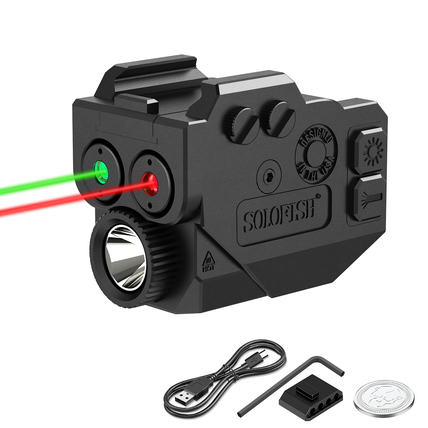 SOLOFISH Dual Laser Sight Purple/Green/Red for Pistol Picatinny Rail ...