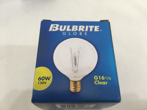 60 Watt G16.5 Globe Bulb - Clear - Candelabra Base Light Bulb for sale online | eBay