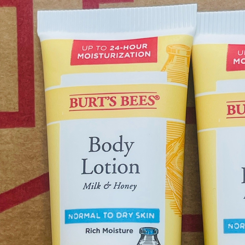 12X BURT'S BEES MILK & HONEY BODY LOTION 1 OZ Each Normal To Dry Skin ...