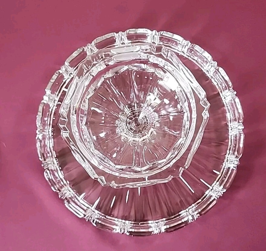 Clear Glass Fostoria Glass Coin Cake Stand Pristine Condition Vintage ...