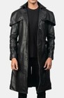 Men's Black Leather Duster Trench Coat | Long Leather Coat for Men | eBay