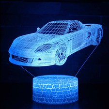 Red Sports Car 3d Effect Light Lamp LED Bedroom Decor Ferrari for sale ...