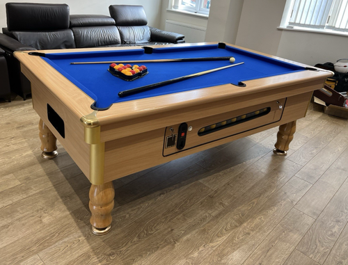 7Ft X 4ft Excel Mayfair beech with Blue baize Pool table | eBay UK