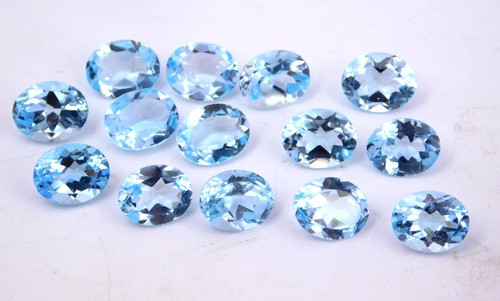 8x6 MM Blue Jeremejevite Oval Cut 5 Pcs Lot Loose Stones for Jewelry ...