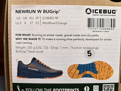 Icebug NEW RUN W BUGrip Carbide Studs Running Shoe US Size 6.5 womens ...