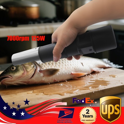 Electric Fish Scaler W/Rechargeable Battery-7kRPM Stainless Steel Scale ...
