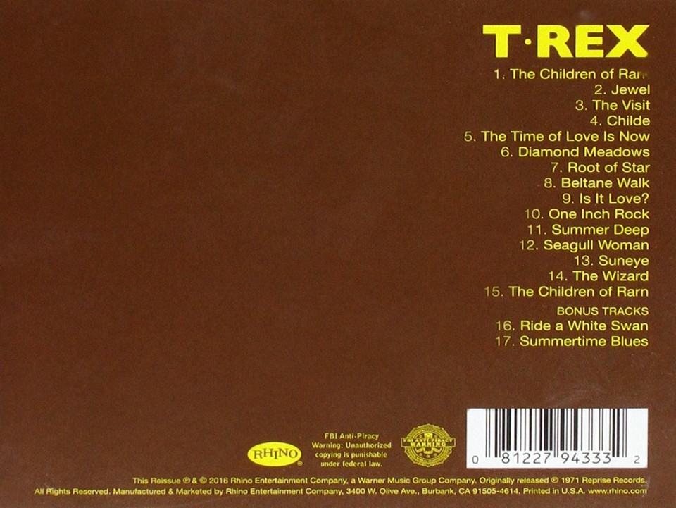 T. Rex by T. Rex [Remaster] (CD, 2016, Rhino/Reprise) *NEW* *FREE ...