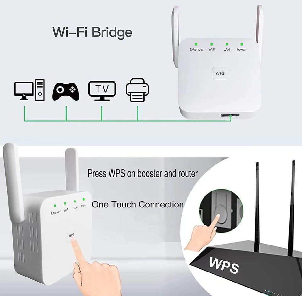 Newest WiFi Extender Internet Booster Repeater Covers Up to 8640 Sq.ft ...