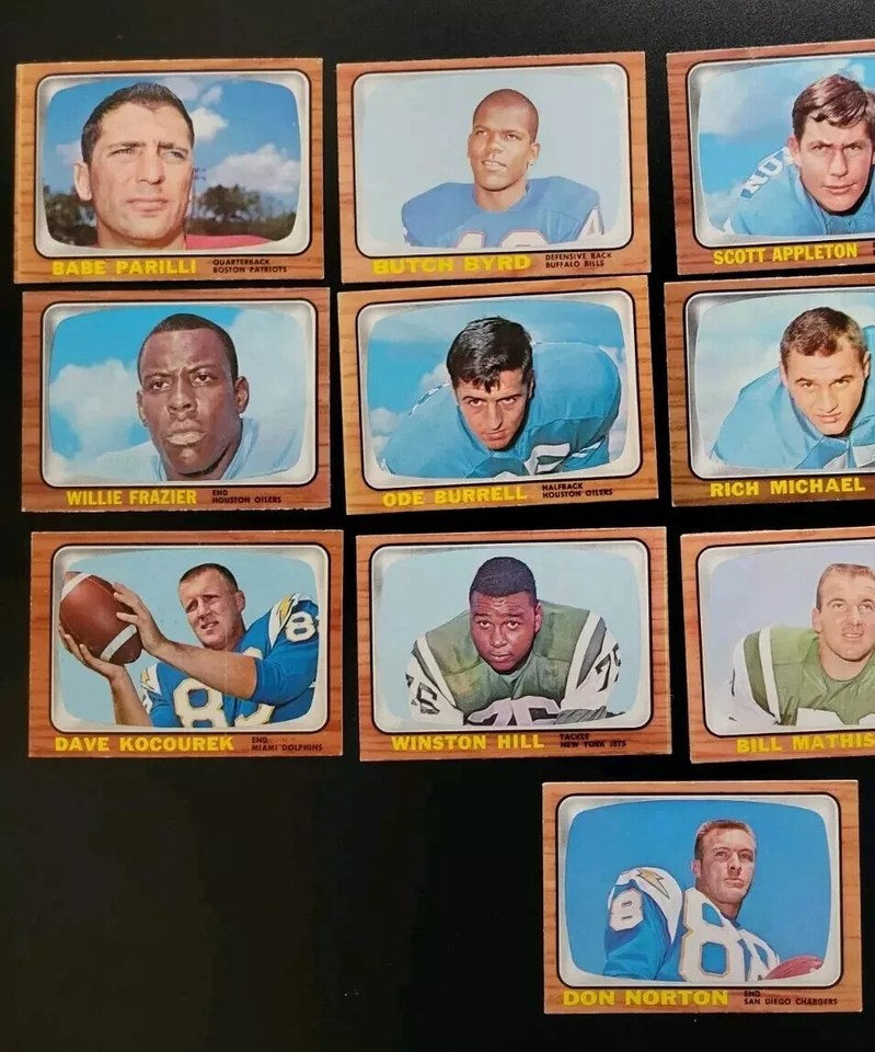1966 Topps Football Lot - 13 Great Vintage FB Cards - W/ Butch Byrd and ...