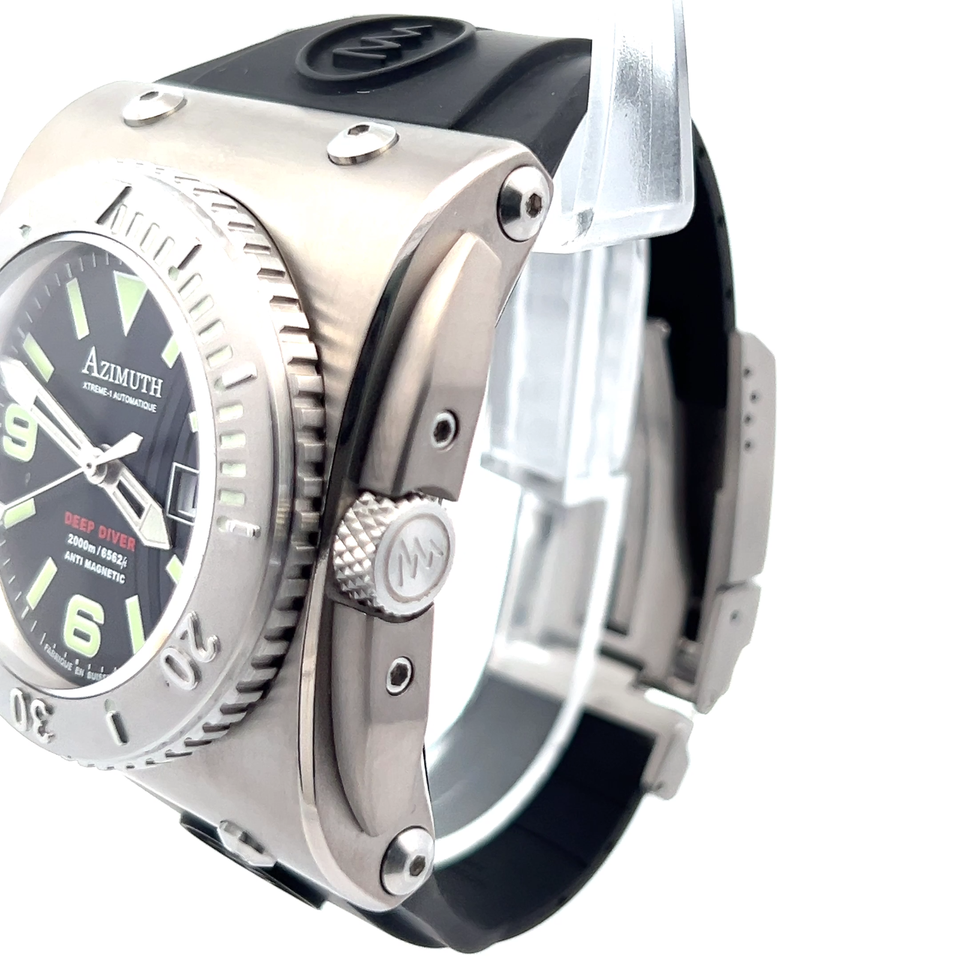 Azimuth Deep Diver Automatic – Men’s Mechanical Watch, Silver Bezel ...