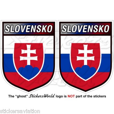 SLOVAKIA Slovak Shield SLOVENSKO 75mm (3") Vinyl Bumper Stickers Decals ...