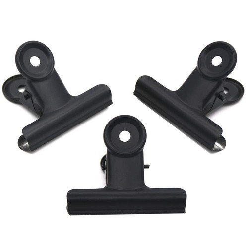 Black Metal Bull Hinge Clips 20 Pack 2 Inch Large Binder Paper Clip ...