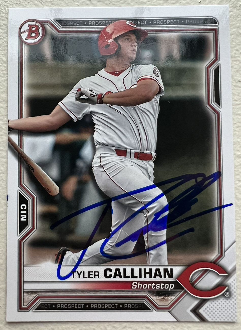Tyler Callihan Signed 2021 Bowman Card #BP91 Reds | eBay