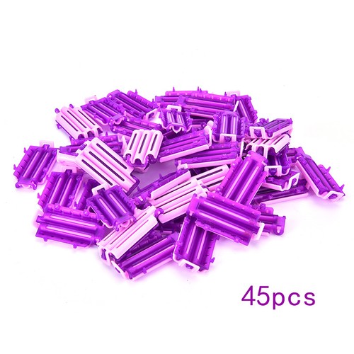 45pcs Hair Rollers Root Fluffy Clamps Wave Perm Rod DIY Corn Clips ...