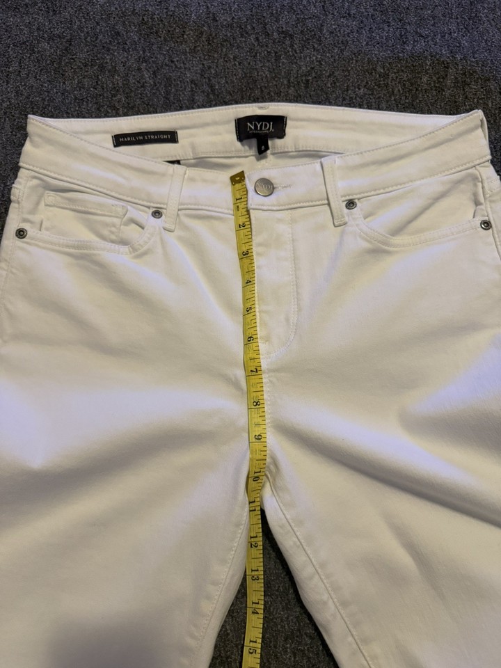 NYDJ Not Your Daughters Marilyn Straight Leg Jeans Women's White Cream ...