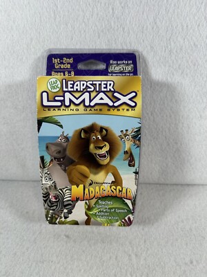 LeapFrog Leapster L-Max Learning Game System Cartridge Madagascar Ages ...