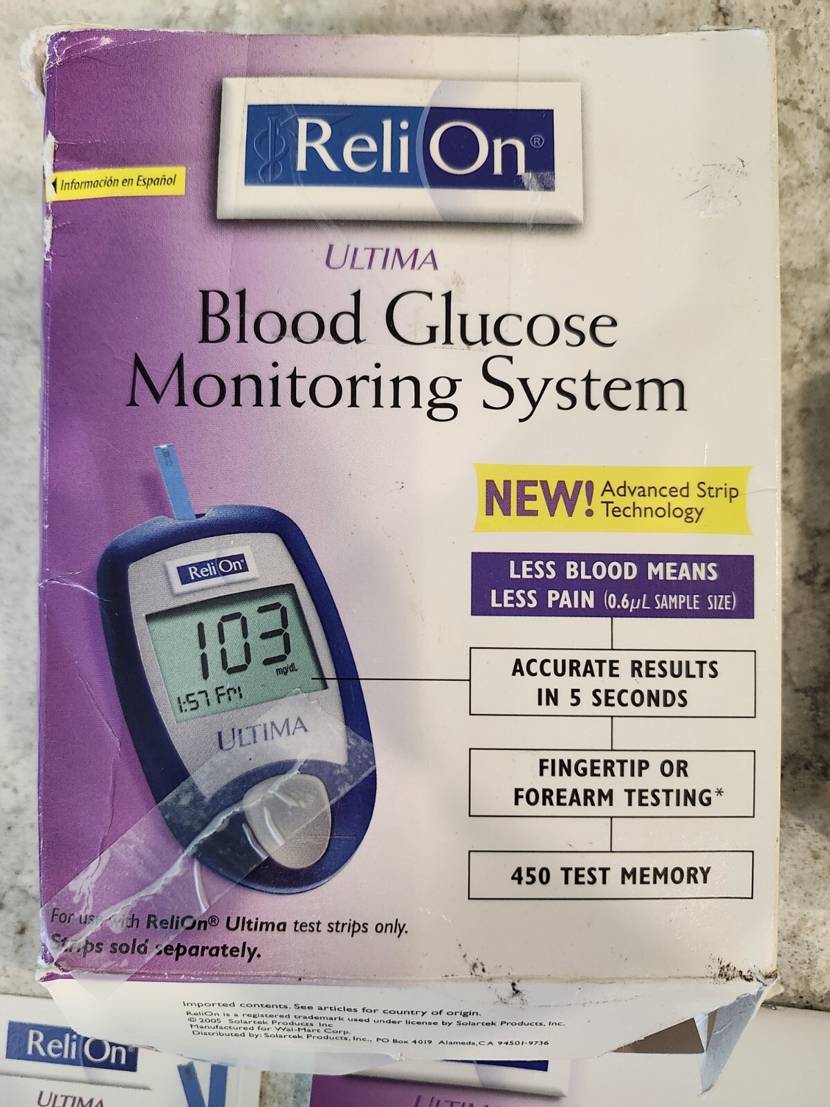 Reli On Ultima Blood Glucose Monitoring System with carrying case ...