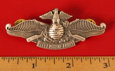 VINTAGE USA MILITARY FLEET MARINE FORCE PIN INSIGNIA US MARINE SHIPS ...