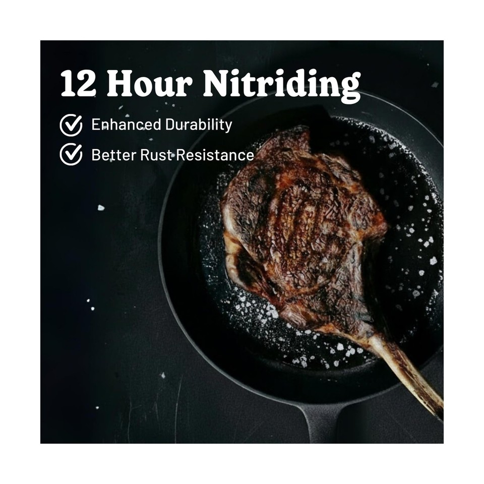 Flambo Skillet #10 - Naturally Non-Stick 10 Inch Pre-Seasoned Cast Iron ...