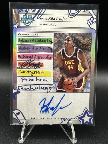 2024 Bowman Chrome U CLA-KIR Kiki Iriafen Course Load On Card Auto WNBA ...
