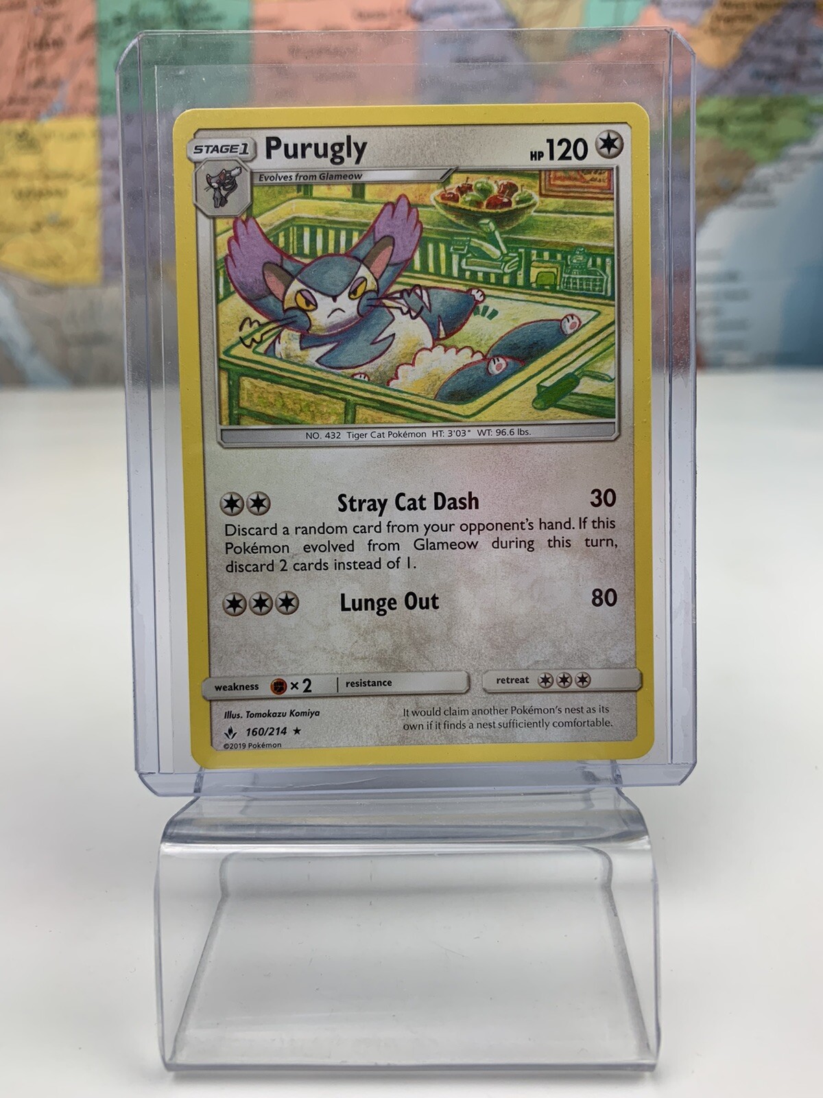 SHIPS SAME DAY Pokemon Card NM Purugly 160/214 Stage 1 Normal Type 2019 ...