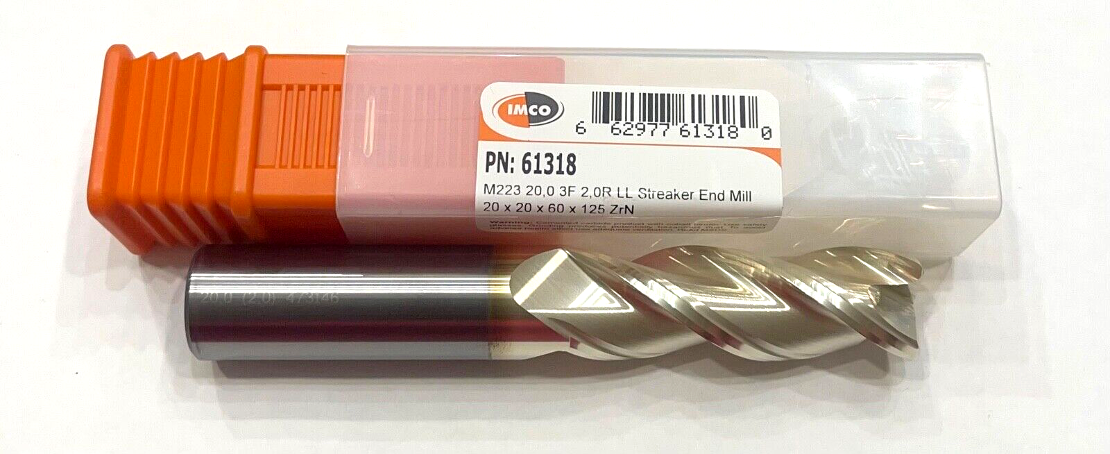 IMCO 20mm Carbide End Mill ZrN Coating 2mm Radius 3 Flute Streaker Mill ...